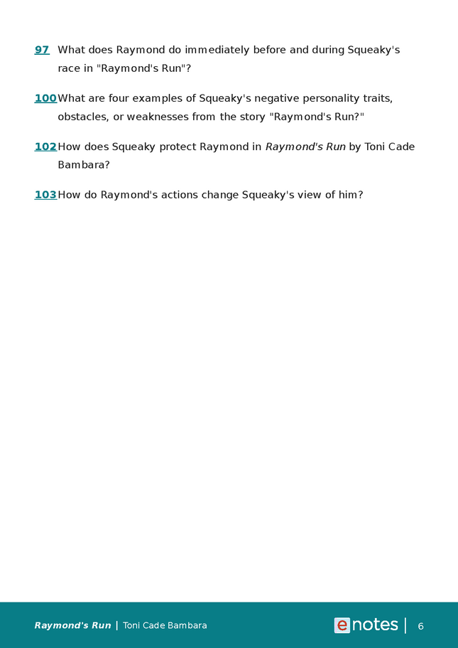Popular Questions About Raymond's Run - eNotes.com