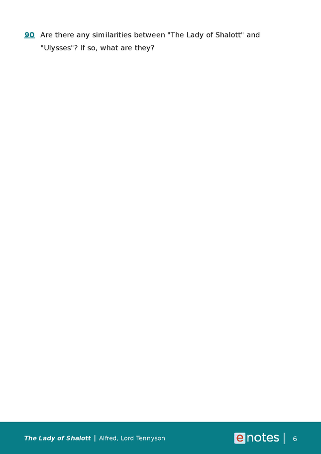 Popular Questions About The Lady of Shalott - eNotes.com