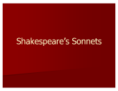 Shakespeare's Sonnets Lesson Plans and Activities - eNotes.com For Teachers