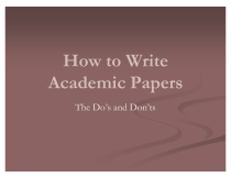 How to Write Academic Papers - eNotes.com